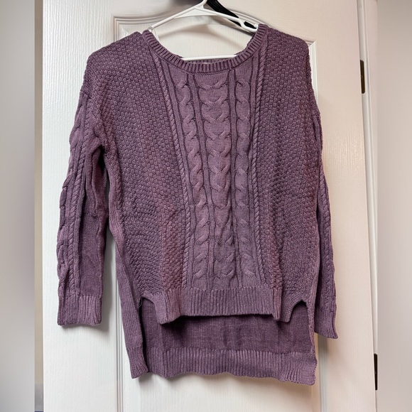 Pink Rose | Sweaters | Pink Rose Purple Cable Knit Sweater L | Poshmark